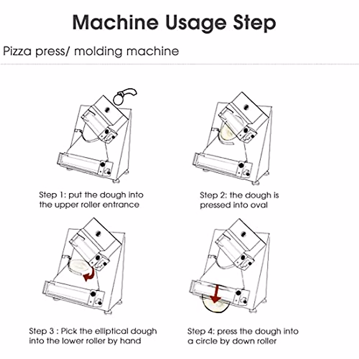 HACSYP Pizza Dough Maker, Multi-Function Electric Commercial Dough Roller Sheeter, Automatic Pizza Dough Roller Sheeter Machine,Thickness 0.5-5.5mm (Color : 40cm)