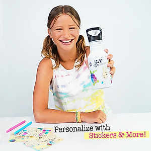 ACTIVITY KINGS iLY Insulated Hydro Water Bottle With Straw For Girls & Boys | Eco-Friendly, BPA Free | Dishwasher Safe | (2 Markers, 60 Stickers, Kids 6+)
