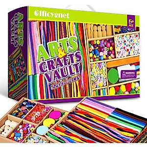 Arts and Crafts for Kids, 2200+ Piece Craft Kit Library in a Box for Kids Age 4 5 6 7 8 9 10 11 & 12 Year Old Boys & Girls, Crafting Supplies Set, Craft Box for Kids, Gift Ideas for Kids Art Kits