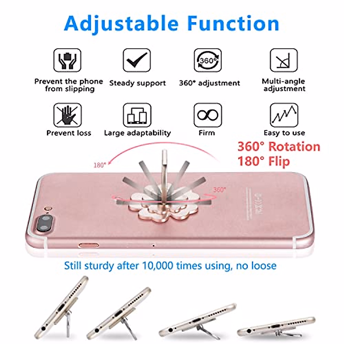 Kinizuxi Phone Ring Stand Holder, 360 Degree Rotation Lovely Flower Phone Ring Holder Finger Grip Compatible with Various Mobile Phones,Tablet and Phone Cases (5 Packs)