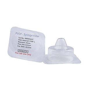 Sterile Syringe Filter PVDF Hydrophilic Filtration 0.22 um Pore Size, 25 mm Membrane Diameter Sterile PVDF Membrane Individually Packed 20/pk by Labfil