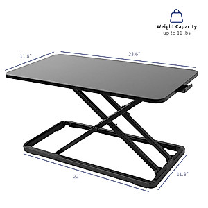 VIVO Single Top 24 inch Scissors Lift Keyboard and Mouse Riser, Height Adjustable Laptop Desk, for Ergonomic Sit Stand Workstations, Black, DESK-V024A
