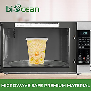 biocean 32 Oz Resuable Deli Containers With Lids Freezer Food Storage Containers Airtight Bulk 24 Set BPA-Free Plastic Soup Container Microwave Leakproof Deli Cups For Meal Prep,Leftover-Home/Takeout