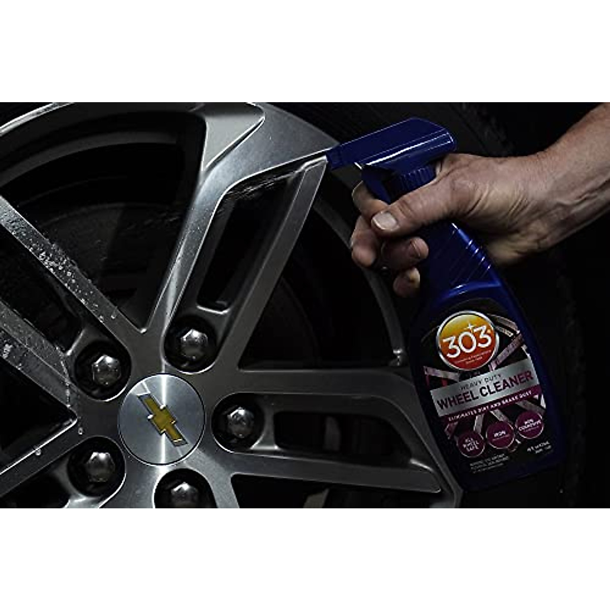 303 Heavy Duty Wheel Cleaner - Eliminates Dirt and Brake Dust - All Wheel Safe - Iron Indicating Formula - Non Corrosive Formula, 15.5 fl. oz. (30597CSR) Packaging May Vary