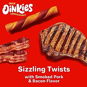 Hartz Oinkies Smoked Pig Skin Bacon Flavored Wrap Dog Treat Chews - 8 Pack