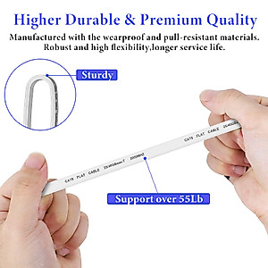 Smolink Ethernet Cable 20 FT, Cat 8 Ethernet Cable 2000Mhz 40Gbps, Internet Cable Professional Flat LAN Cable SFTP Patch Cord with Gold Plated RJ45 Connector for Router Modem, White