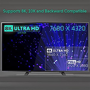 LINKUP - Ultra High-Speed HDMI 2.1 8K Cable 360° Swivel Angle Connector | DSC HDR UHD Digital Video Cord – Tough 28AWG 48GB/s | 10K 8K 5K 4K 2K 1080 | Compatible with Apple Xbox PS5 Samsung -6ft