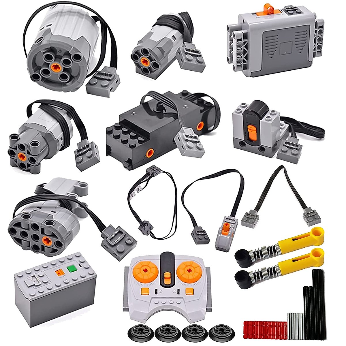 SEEMEY 32Pcs Power-Function-Kit & 844Pcs Pins-Gears-Axles Set bundle Compatible with LEGO-Technic-Parts