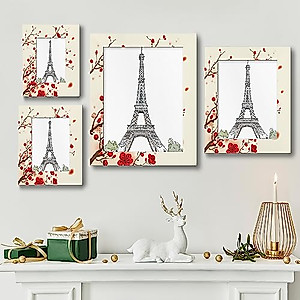 Yzrwebo Japanese Cherry Blossoms 5x7 Picture Frame Red Flower Wood Photo Frames High Transparent Horizontal and Vertical Tabletop Display or Wall Mounting for Family Home Gallery Office