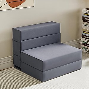 Jadoxy Folding Sofa Bed, Memory Foam Sofa Bed, Floor Sofa Sleeper Chair Bed Lazy Couch for Living Room/Bedroom/Office/Dorm