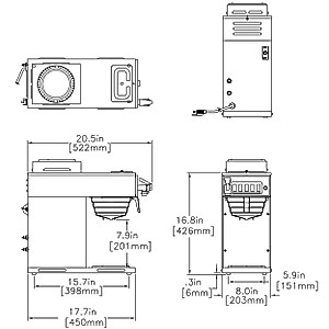 BUNN 12950.0211 CWTF-2 Automatic Commercial Coffee Brewer with 2 Warmers (120V/60/1PH)