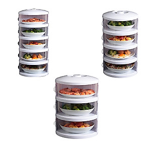 Kitchen Multi-layer Transparent Stackable Cover Insulation Dustproof Anti-Fly Meal Cover Tent Household Collection Covers For Bowls Stretch Indoor Kitchen Outside Extra-large Microwave-oven
