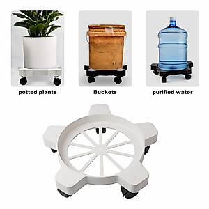 KOBSAINF 5 Gallon Bucket Dolly with 5 Smooth-Rolling Swivel Casters,75 lbs,No Tip or Spilling for 5 Gallon Bucket and Flowerpot,11" Inside Diameter