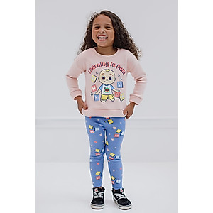 CoComelon JJ Toddler Girls Pullover Fleece Sweatshirt and Pants Set Blue/Pink 3T