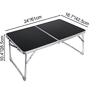 HOMEGG Foldable Lapdesk for Bed,Laptop Table with Foldable Legs, Breakfast Serving Bed Tray,Portable Mini Picnic Table,Folds in Half with Inner Storage Space