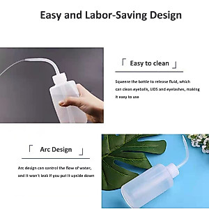 500ML 2PC Plastic Squeeze Bottle Safety Rinse Wash Watering Can Water Squirt Irrigation Tattoo for Medical Lab, Supplies, Black