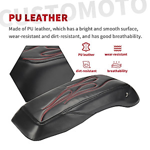 Customoto Flame Pattern Saddlebag Lid Covers Compatible with 2014-2023 Harley Touring Road King Street Glide Road Glide Electra Glide, Red
