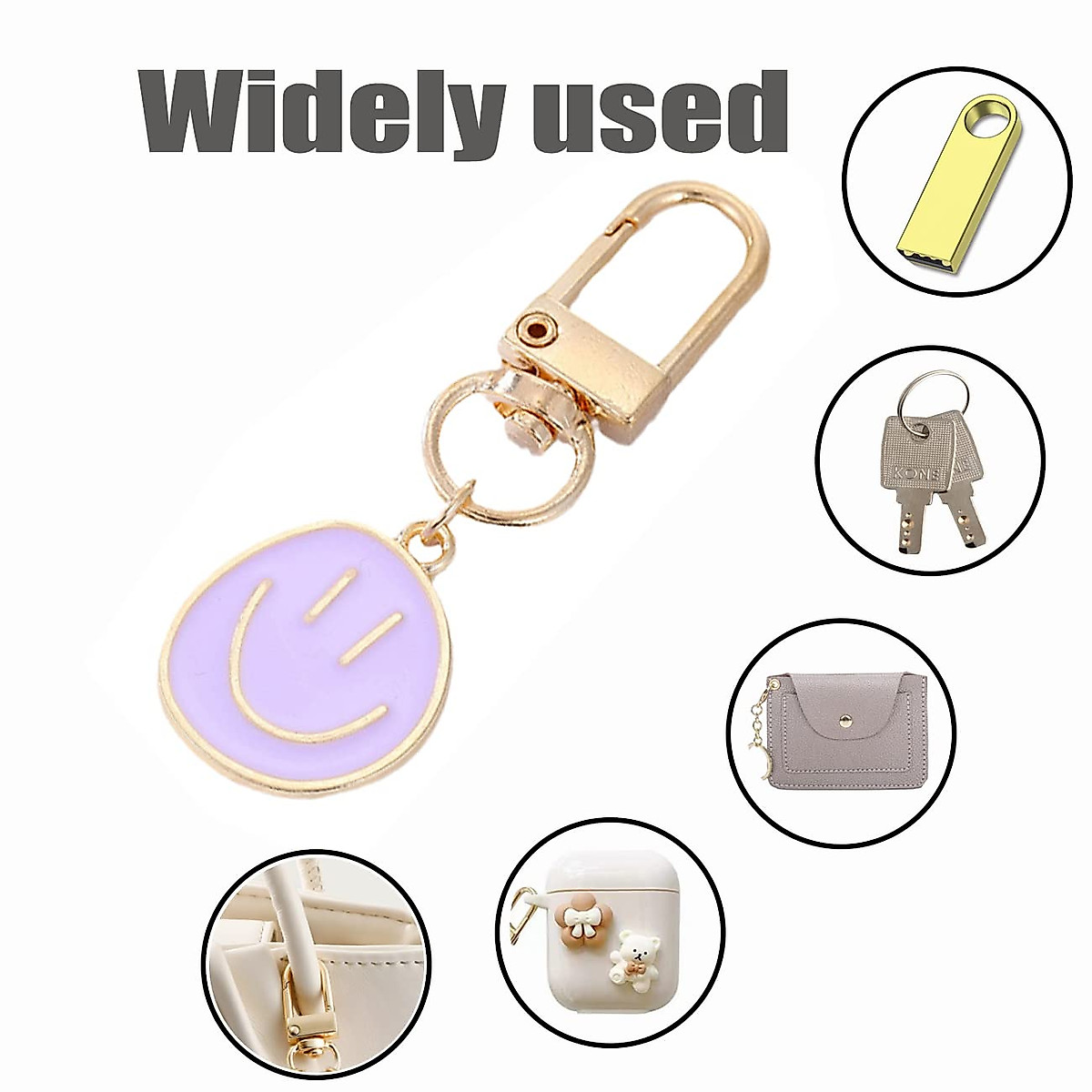 CHENXIKK 5Pcs Smile Expression Keychains for Women Cute Handbag Key ChainCar Key Pendant For Earphone Case Purse Decoration