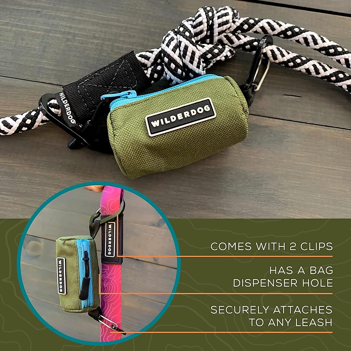 Wilderdog Dog Poop Bag Holder - Seafoam