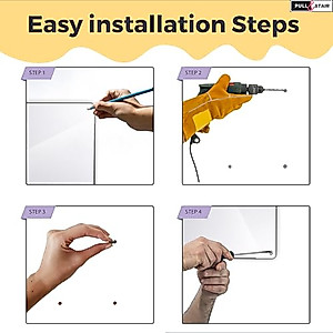 Pull and Stair Unbreakable Kids Wall Mirror - Heavy Duty Plexiglass Acrylic, Rounded Corners, Hardware Included - 2 pcs Set