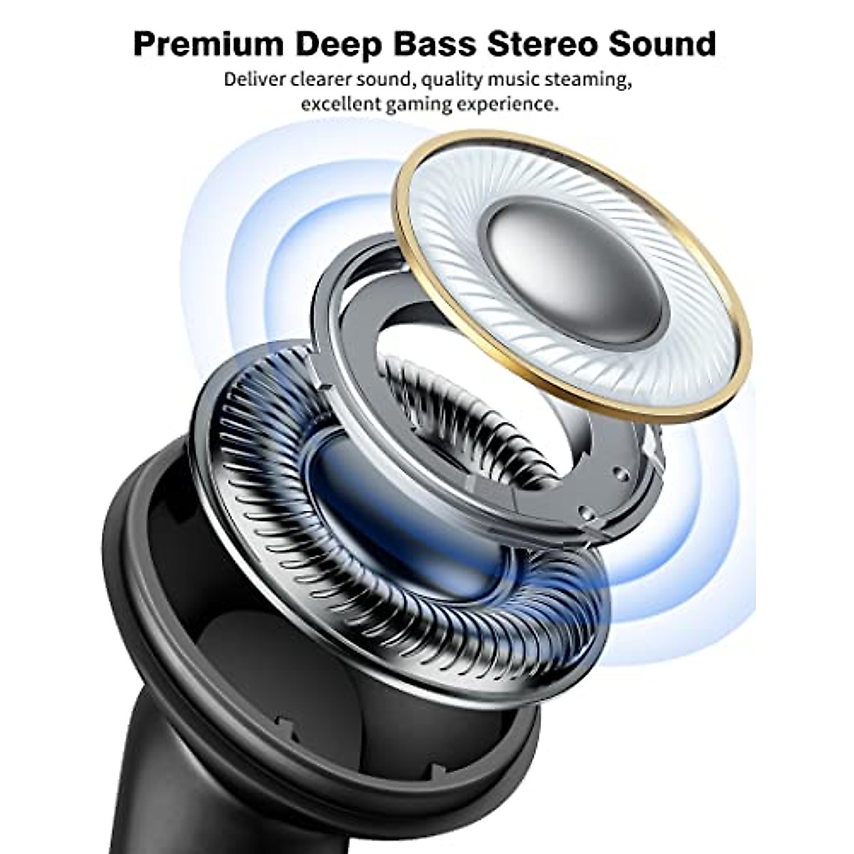 TITACUTE Wireless Earbuds NFC Noise Canceling Bluetooth Headphone for iPhone 13 14 Pro Max 12 11 XR Samsung A53 S22 S21 S20 Galaxy Z Flip 4 3 A13 Google Pixel 6 5 Android in-Ear Earphone USB C Headset