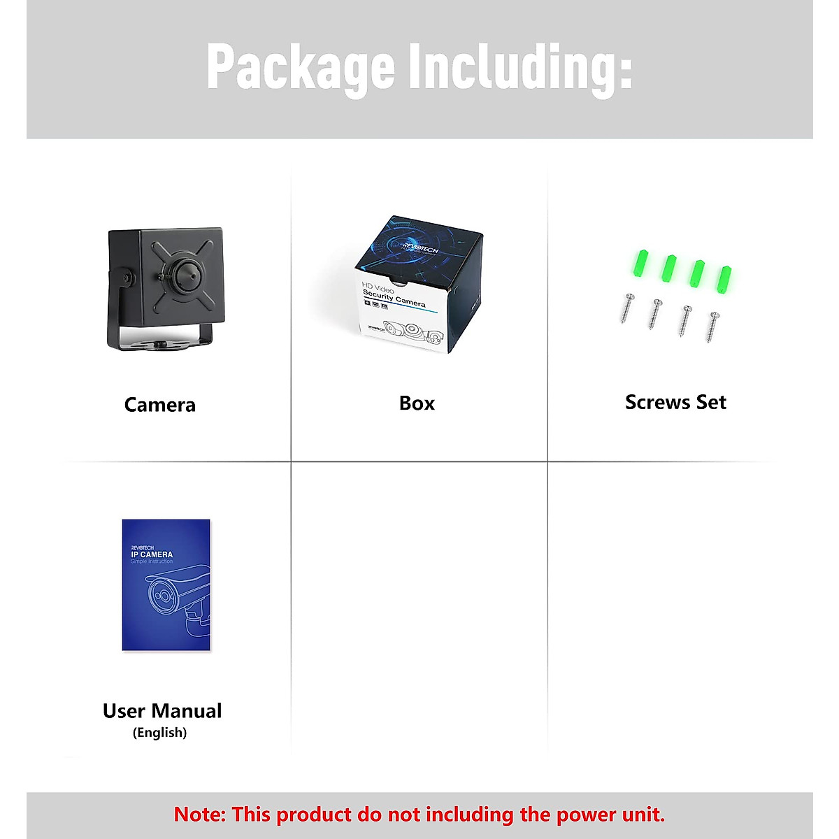 Revotech HD 3MP Mini Security POE IP Camera, 3.7 mm Pinhole Small Indoor Camera P2P Remote View CCTV Video Camera H.265(I706-2-P Black)