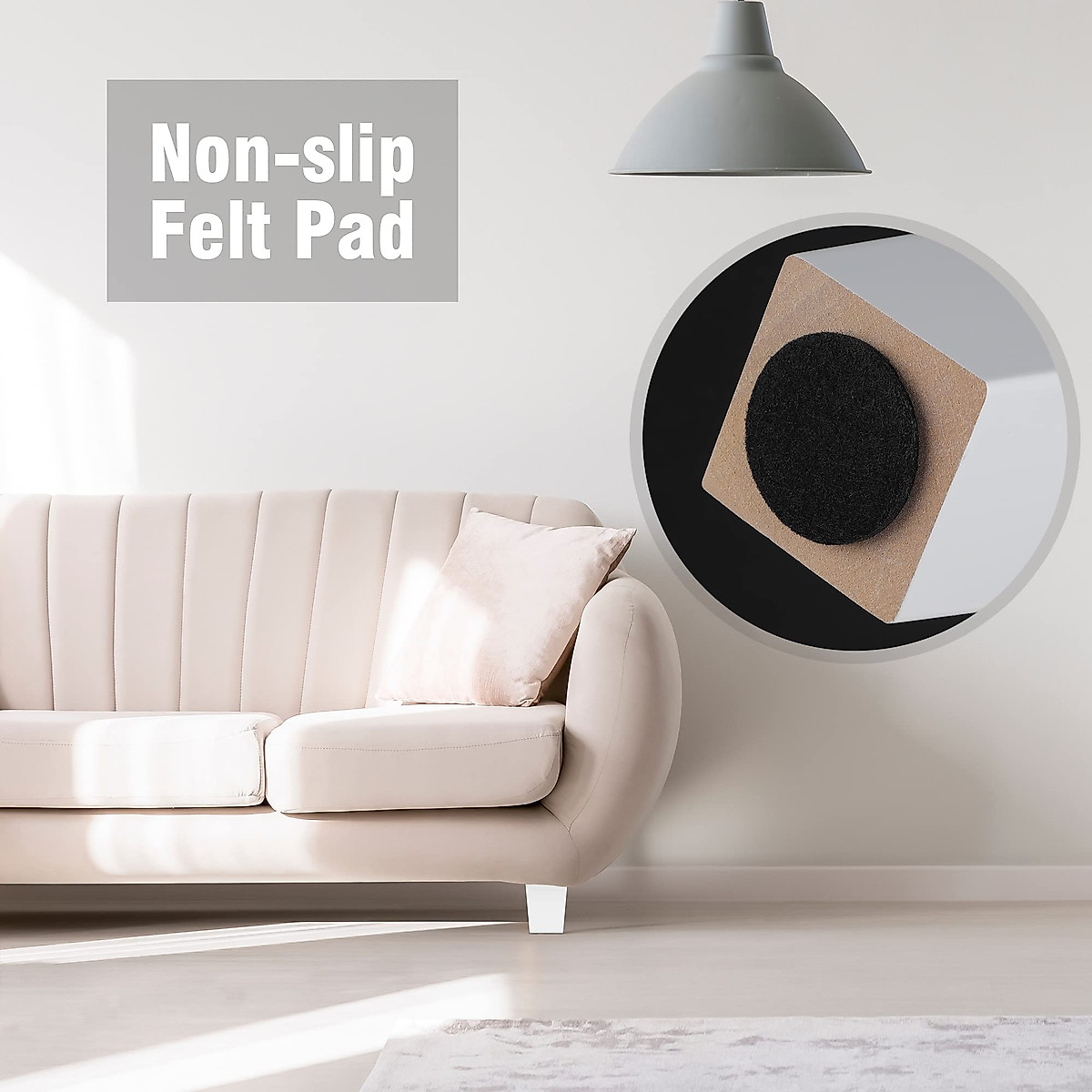 TURSTIN Set of 8 Wood Furniture Legs 3 Inch Square Solid Wood Sofa Legs Natural Wooden Couch Legs Replacement Legs for Furniture Armchair Bed Dresser Cabinet or DIY Projects, White