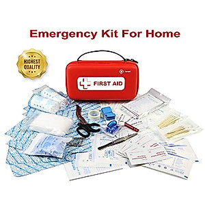 SHBC Small Travel First Aid Kit (152 Pieces) Compact Mini Waterproof Bag with Survival Medical Items for Car, Home, Travel, Hiking, Office, Outdoors, Boat, Camping, Workplace, and School.