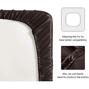 4pcs PU Leather RV Dinette Cushion Covers, Waterproof RV Seat Cover Restaurant Seat Sofa Slipcover RV Camper Car Settee Bench Cover (Black)