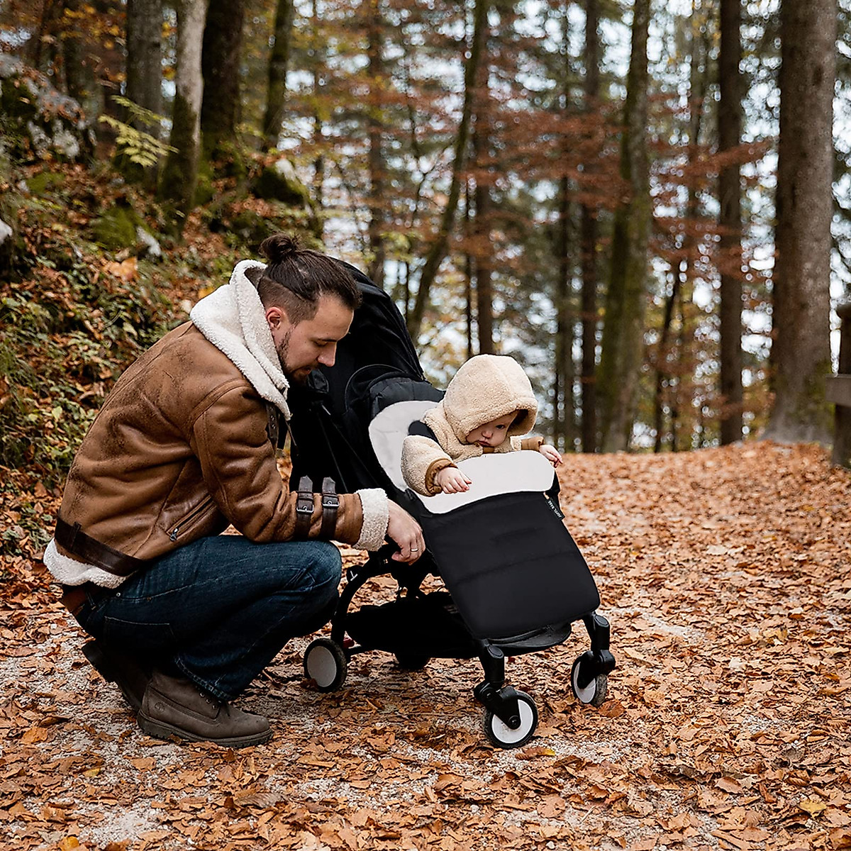 JOFOL BABE Baby Bunting Bag Stroller Footmuff - Warm Bunting Bag Baby Stroller - Winter Baby Bunting Bag Stroller - Universal Stroller Bunting Bag Infant - Outdoor Stroller Sleeping Bag Toddler (Grey)