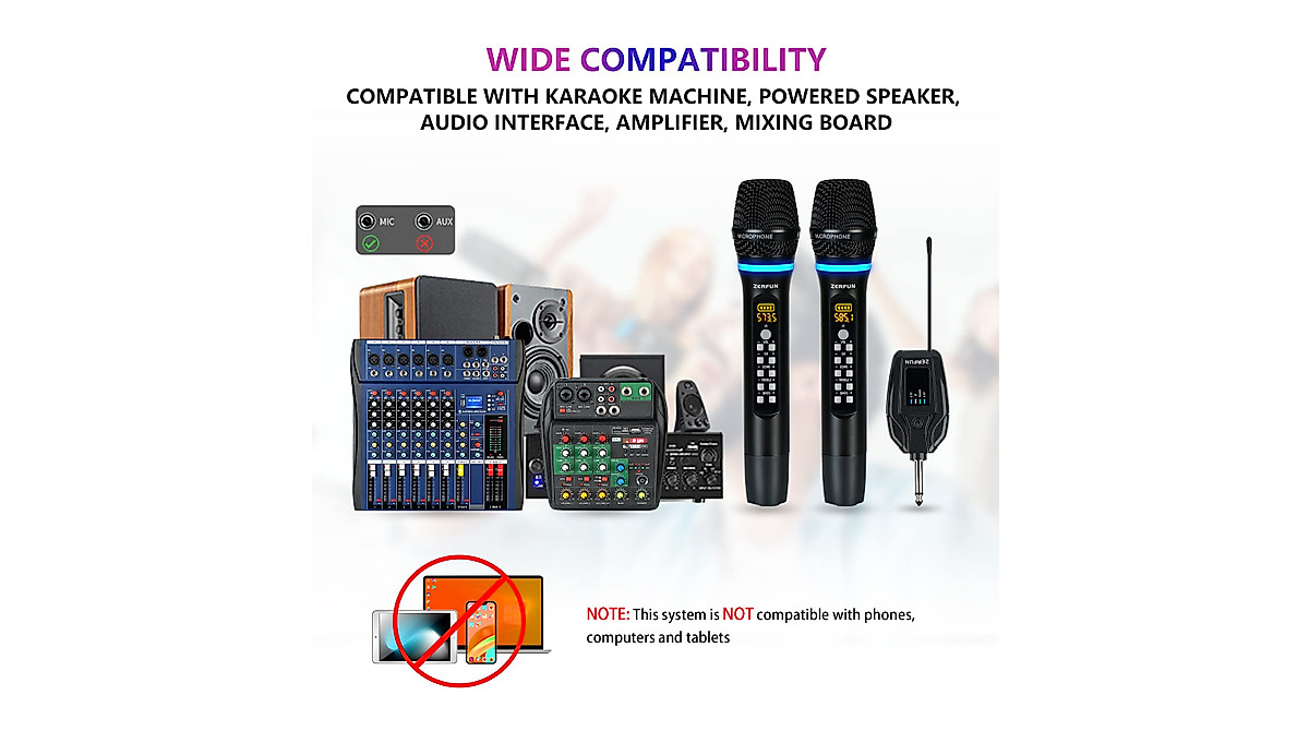 ZERFUN Rechargeable Wireless Microphones - Perfect for Events