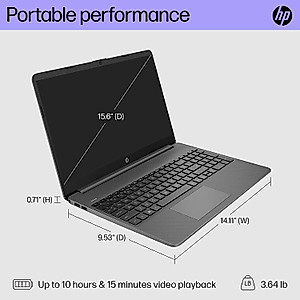 HP 15.6 FHD Flagship Business Laptop, Intel 4-Core i3-1215U up to 4.4GHz (Beat i5-1155G7), 16GB RAM, 1TB NVMe SSD, Fast Charge, Numpad, Bluetooth, Wi-Fi, HDMI, Windows 11,w/GM Accessory, Gray