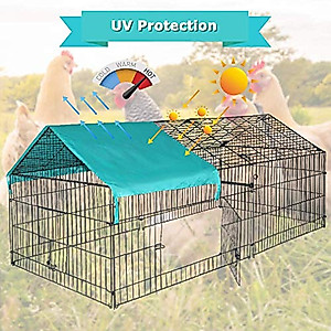 BestPet 87" x 41"Large Metal Chicken Coop Run Enclosure Pen with Waterproof Cover Outdoor Backyard Farm Cage Crate Pet Playpen Exercise Pen for Rabbit Duck Hen