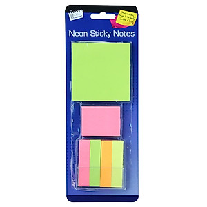 Just Stationery Assorted Neon Sticky Note