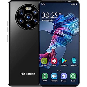 FOLOSAFENAR Smartphone,5.45in HD Full Screen Dual Card Dual Standby Mobile Phone,Face Recognition and Fingerprint Unlocking,Light and Fashion