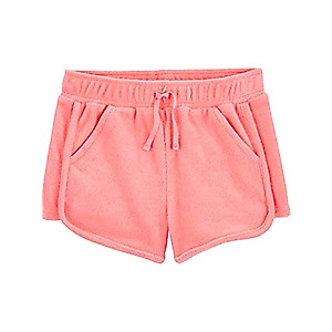 Simple Joys by Carter's Girls' Hooded Cover-Up and Shorts, Navy Dots/Pink, 12 Months