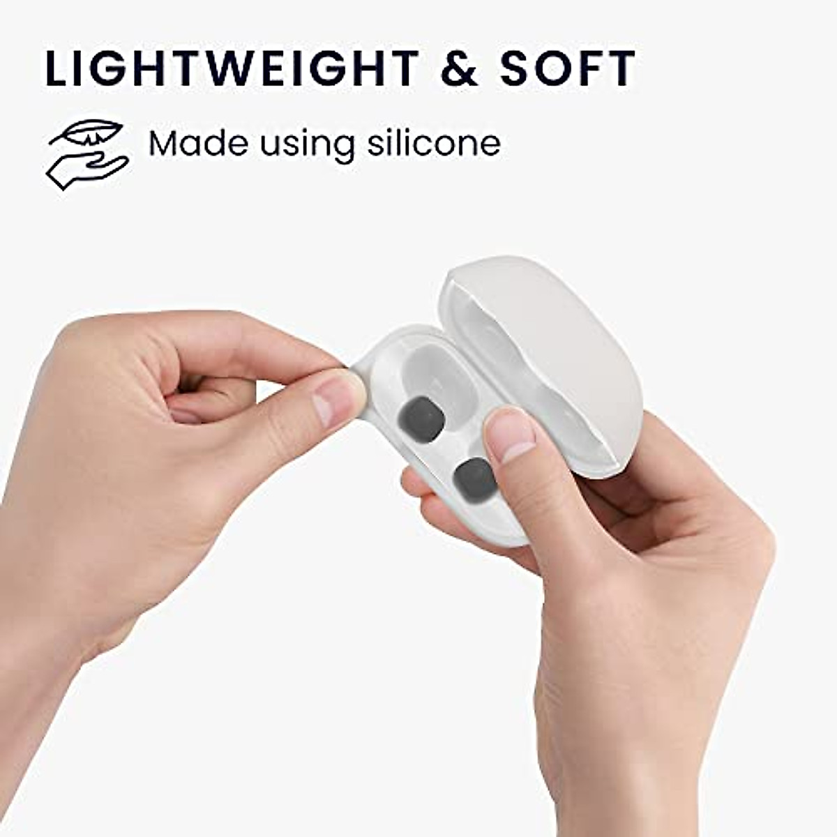 kwmobile Silicone Case Compatible with JBL Tune 220TWS / 225TWS - Case Protective Cover for Headphones - White