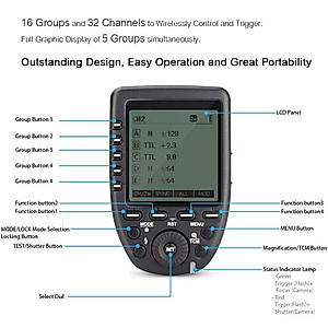 Godox Camera Flash Trigger Xpro-N for Nikon Wireless Remote 2.4GHz 1/8000s HSS TTL-Convert-Manual Large Screen Design Customizable Functions