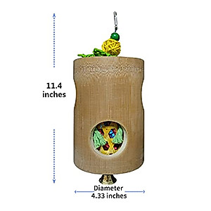 GJRGEG1Y Parrot Release Toy Natural Bird Nest with Color Paper Inside Helps Parrot Develop Intelligence Sturdy and Durable Bird Toy