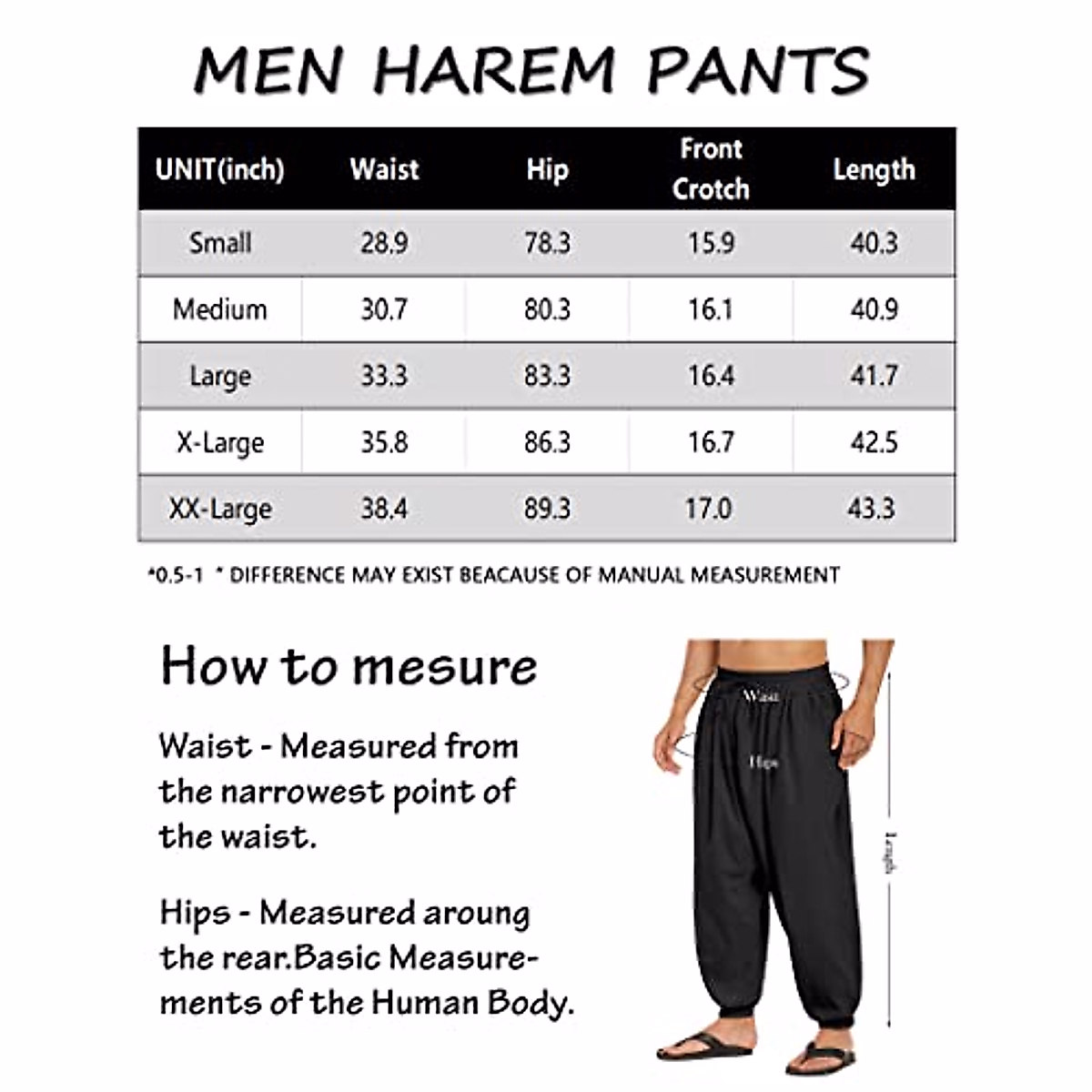 COOFANDY Men's Cotton Linen Pants Wide Leg Pants Baggy Harem Pants Beach Trousers Sky Blue