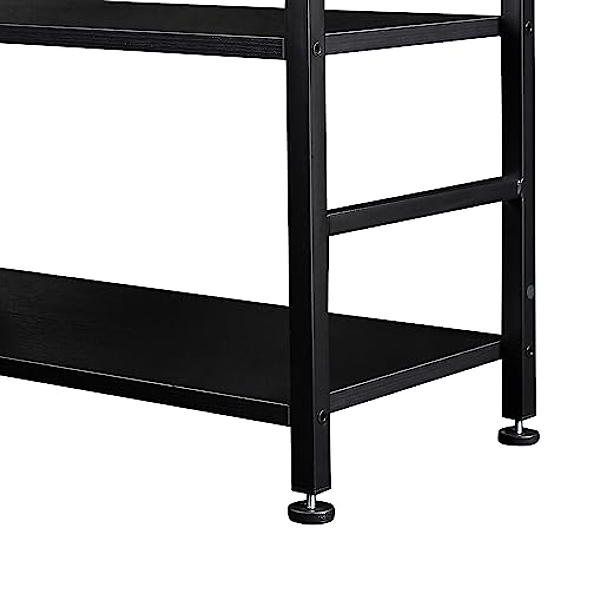 DHAEY 6 Tiers Bookshelf,70.8" Tall Bookcase with Round Top,Industrial Book Rack Display Shelves Organizer with Metal Frame for Living Room,Office,Bedroom,Adjustable Foot Pads,Black
