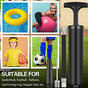 Reginary 10 Pcs Ball Pump Bulk Air Pump for Balls Inflatable Football Pump with Needle and Extension Hose Pump Portable Hand Pump Kit for Balls Basketball Soccer Volleyball (Black,Classic Style)