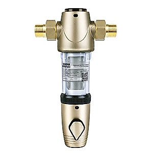 GOLDEN ICEPURE Backwash Spin Down Sediment Water Filter, 40 Micron Reusable Flushable Pre-Filtration System, 1" MNPT + 3/4" FNPT + 3/4"MNPT, BPA Free