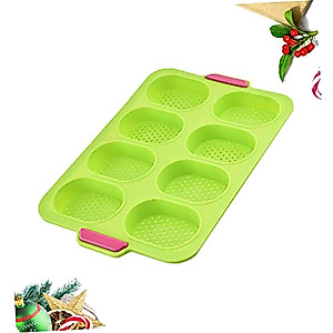 DOITOOL 3pcs 8 Roll Silicone Fondant Cooking Bakers Molding Nonstick Perforated Pan Non-stick Perforated Pan Loaf Baking Mould Muffin Tin Loaf Bake Sandwich Baking Tray Bread Non Stick
