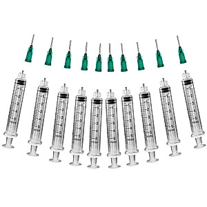 Creative Hobbies® Glue Applicator Syringe for Flatback Rhinestones & Hobby Crafts, 5 Ml with 18 Gauge Precision Tip - Value Pack of 10