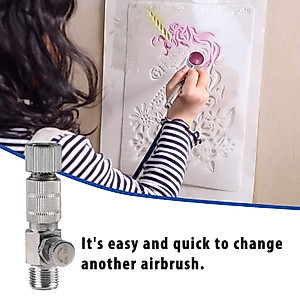 SAGUD Airbrush Quick Release Disconnect Coupler Adapter Kit with Adjustment Valve, Extra 4 Female Fitting & Extra 5 O-Ring Kit, 1/8 Male -1/8 Female Hose Connections