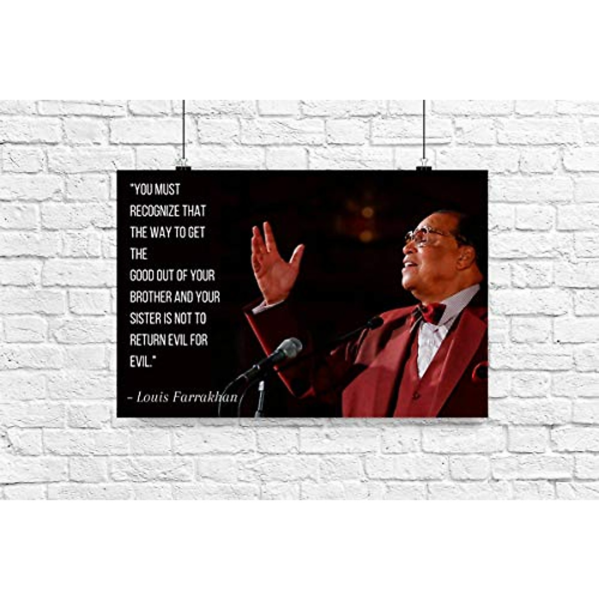 Louis Farrakhan Poster Quote "You must recognize that the way to get the good out of your brother and your sister" Motivational Educational Inspirational 12-Inches by 18-Inches Print Wall Art CAP00083