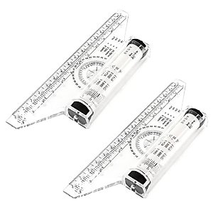 2 Pcs Plastic Measuring Rolling Ruler, 6 Inch Drawing Roller Ruler Parallel Glider Rolling Ruler Drawing Design Ruler for Measuring, Drafting