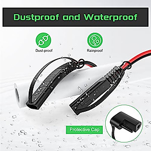 SAE to SAE Cable 10FT 16AWG, Bateria Power SAE Extension Cable Battery Charger Extension Cord, Quick Disconnect Connector Solar Panel Extension Wire with SAE Polarity Reverse for Automotive, RV