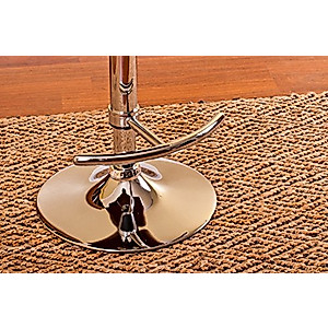 AC Pacific Adjustable Height Swivel Bar Stool - Modern Kitchen Counter Pub Chair with Cushioned Seat, Armrests and Back, 24"-33", Black/Wood